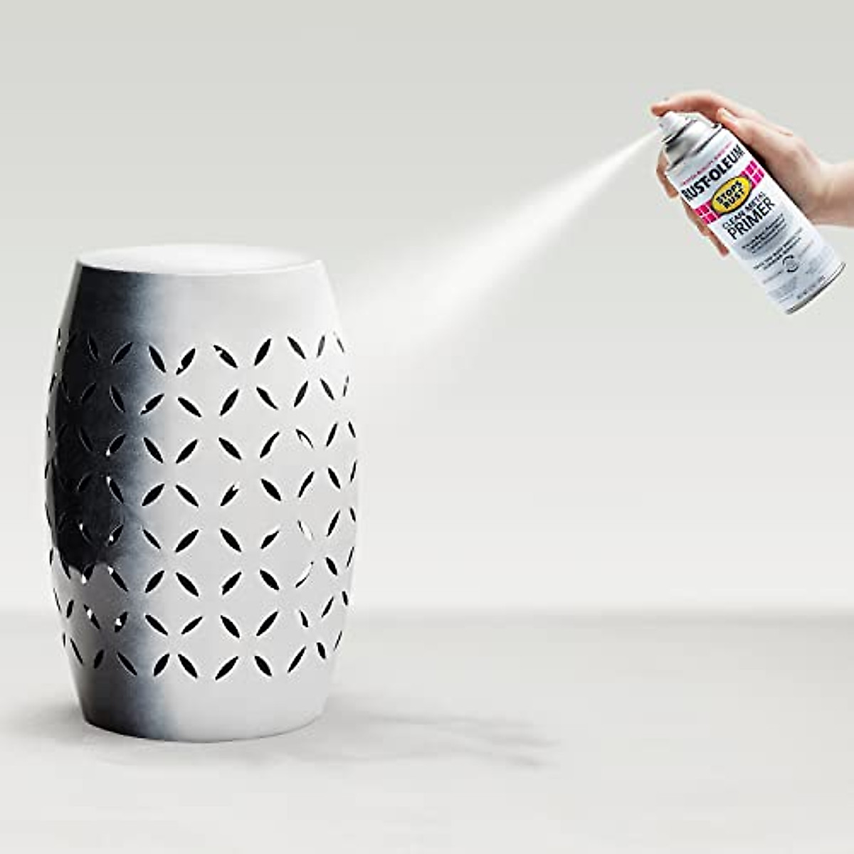 Rust-Oleum 7780830 Stops Rust Spray Paint, 12 Ounce, Flat White Clean Metal Primer, 12 Fl Oz