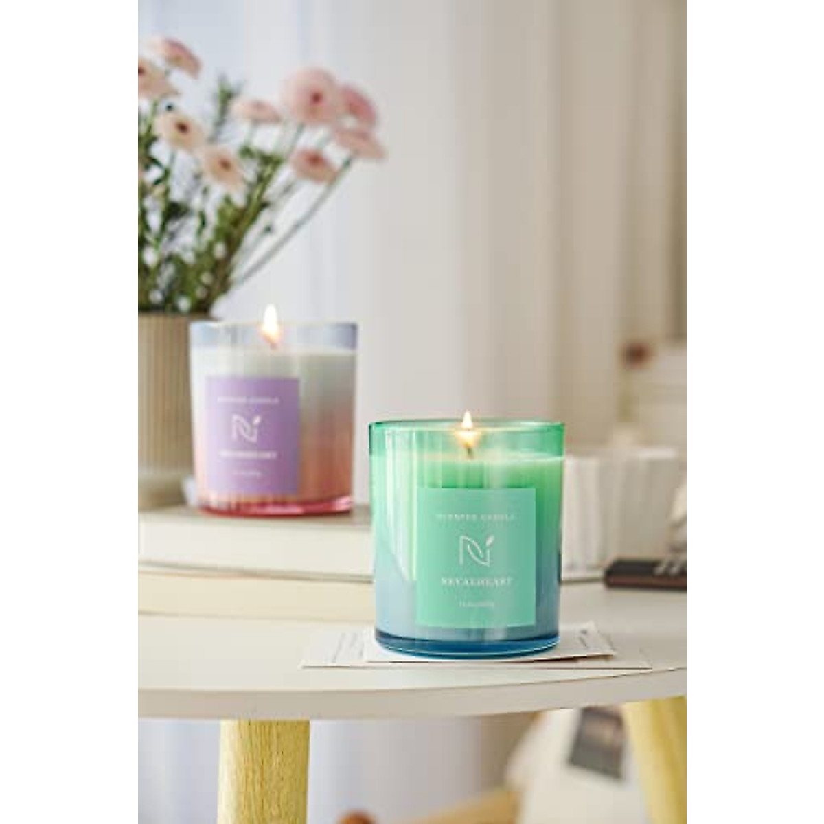 NEVAEHEART Scented Candle for Home,Pine&Eucalyptus,15.17 OZ Candle Gift Set for Women, Natural Soy Wax, Home Fragrance with Gift Box Valentines Day Decor