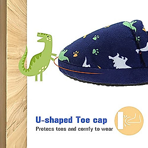 Little Kid Dinosaur Indoor Wave-Like Slippers Warm Indoor Slip-on Slippers Size 2-3 US Dinosaur