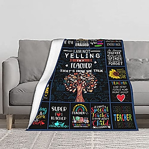 Teacher Gifts Blankets, Teacher Gifts for Women Men, Best Teacher Appreciation Gifts, Teacher Retirement Gifts, Teachers Day Back to School Blanket 60"X 50"