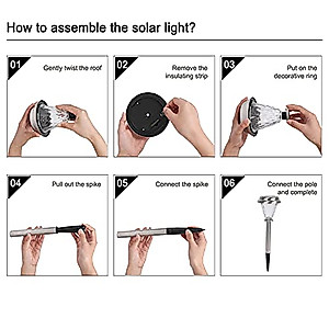 DAMAYCA 6 Pack Solar Lights Outdoor for Garden Pathway Walkway Driveway Sidewalk Yard Stainless Steel Glass Landscape Lights Solar Powered for Landscape Lighting. (Silver, Warm Light)