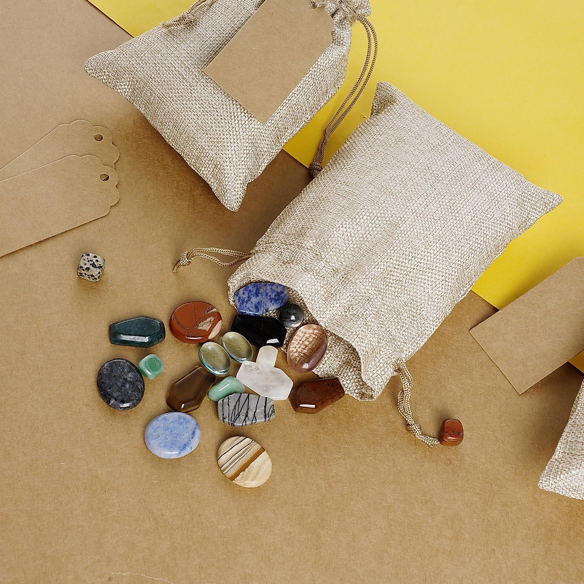 Yymobt 25PCS Burlap Bags with Drawstring, Reusable Burlap Favor Bag 5 x 7’’ Small Party Sacks for DIY Craft, Party, Christmas, Wedding, Festival Presents Bulk Bags