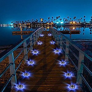 8 Pack Solar Driveway Lights Dock Lights LED Wireless IP67 Waterproof Outdoor Warning Step Lights Marker Lights for Driveway Sidewalk Steps Garden Pathway Yard