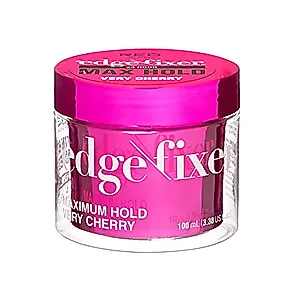 Red by Kiss Edge Fixer 24 Hour Maximum Hold Edge Wax No Flaking Biotin B7 Infused Hair Gel 3.38 fl.oz (Very Cherry)