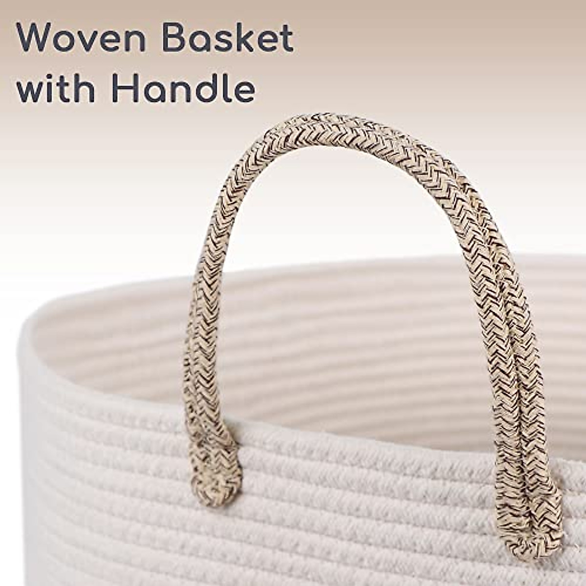 MXMHOME Large Baskets for Blanket - 21.6" X 21.6" X 13.7" Blanket Basket for Living Room, Soft Blanket Storage Basket, Kids Toy Storage Baskets, Woven Baskets for Storage, Living Room Storage Basket