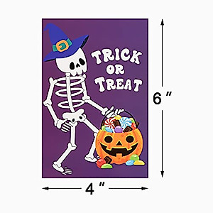 OUNENO 12 Pack Halloween Greeting Cards with Envelopes for Trick-or-Treat Party Favors, 4 Designs, 4 x 6 inches