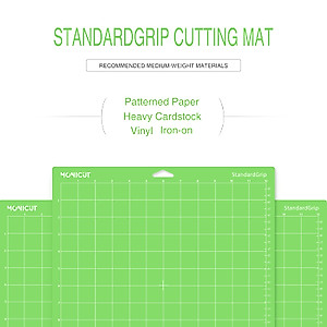 Monicut 12x12 Standardgrip Cutting Mat for Cricut Maker 3/Maker/Explore 3/Air 2/Air/One, 3 Pcs Non-Slip Flexible Green Cutting Mats for Crafts, Quilting, Sewing and all Arts