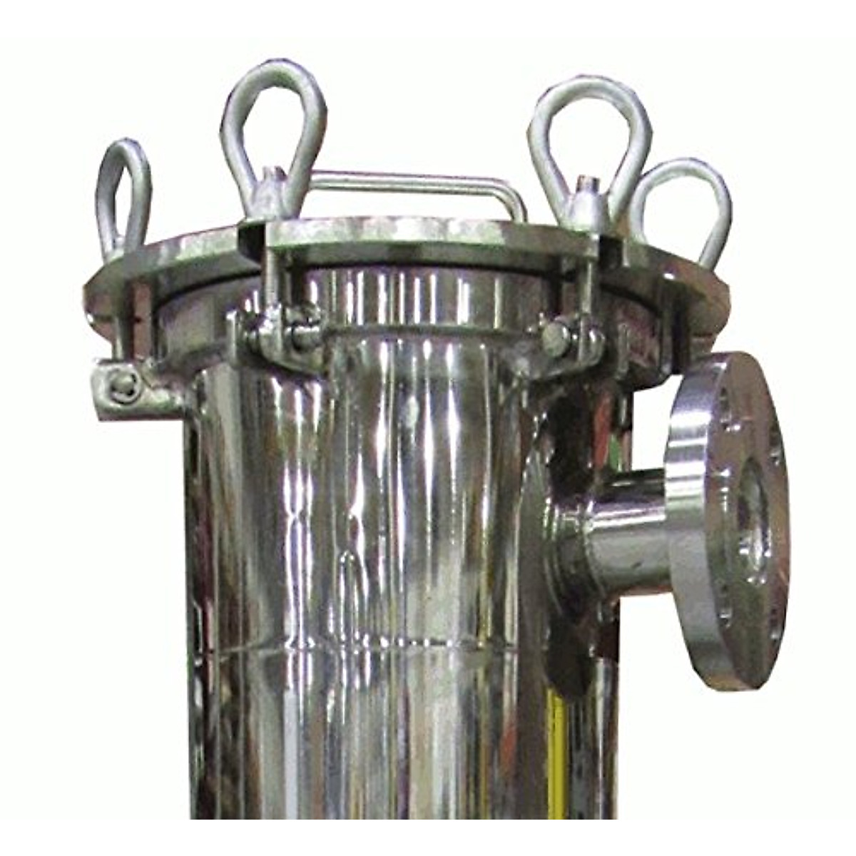 PRM 304 Stainless Steel Bag Filter Housing, #2 Size, 2 Inch Flange Inlet/Outlet, 150 PSI Max. Pressure, Bolt Plate Top