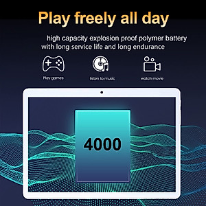 Android 10.0 Tablet, 10.1 inch HD Display 8-core 1+16GB ROM TF Expansion WiFi Blue-Tooth Tablet Best for Adults Working Childrens Boys Girls School Learning Birthday Gift
