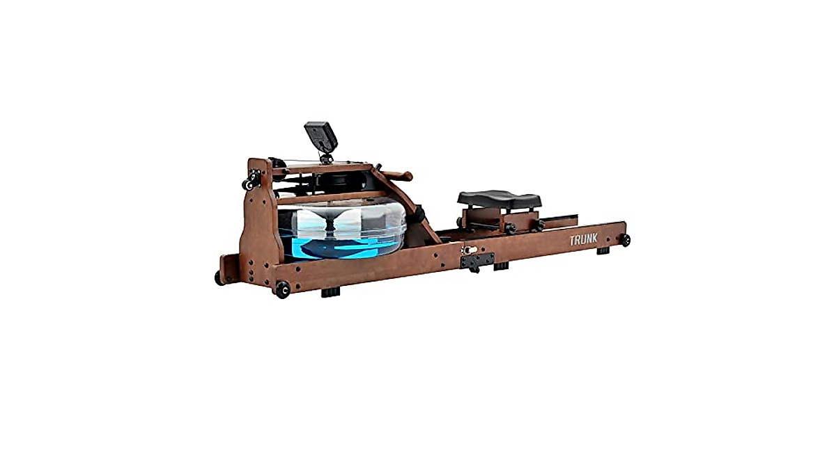 TRUNK Foldable Water Rowing Machine: Wood Home Fitness Rower