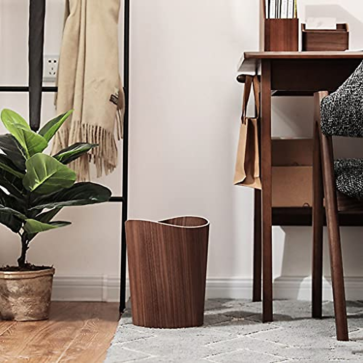 Jetamie Creative Storage Wooden Trash Can Home Bucket Garbage Bin Hotel Living Room Office Wastebasket Cans Nordic Recycling Bin ，Small Waste Basket for Home,Kitchen