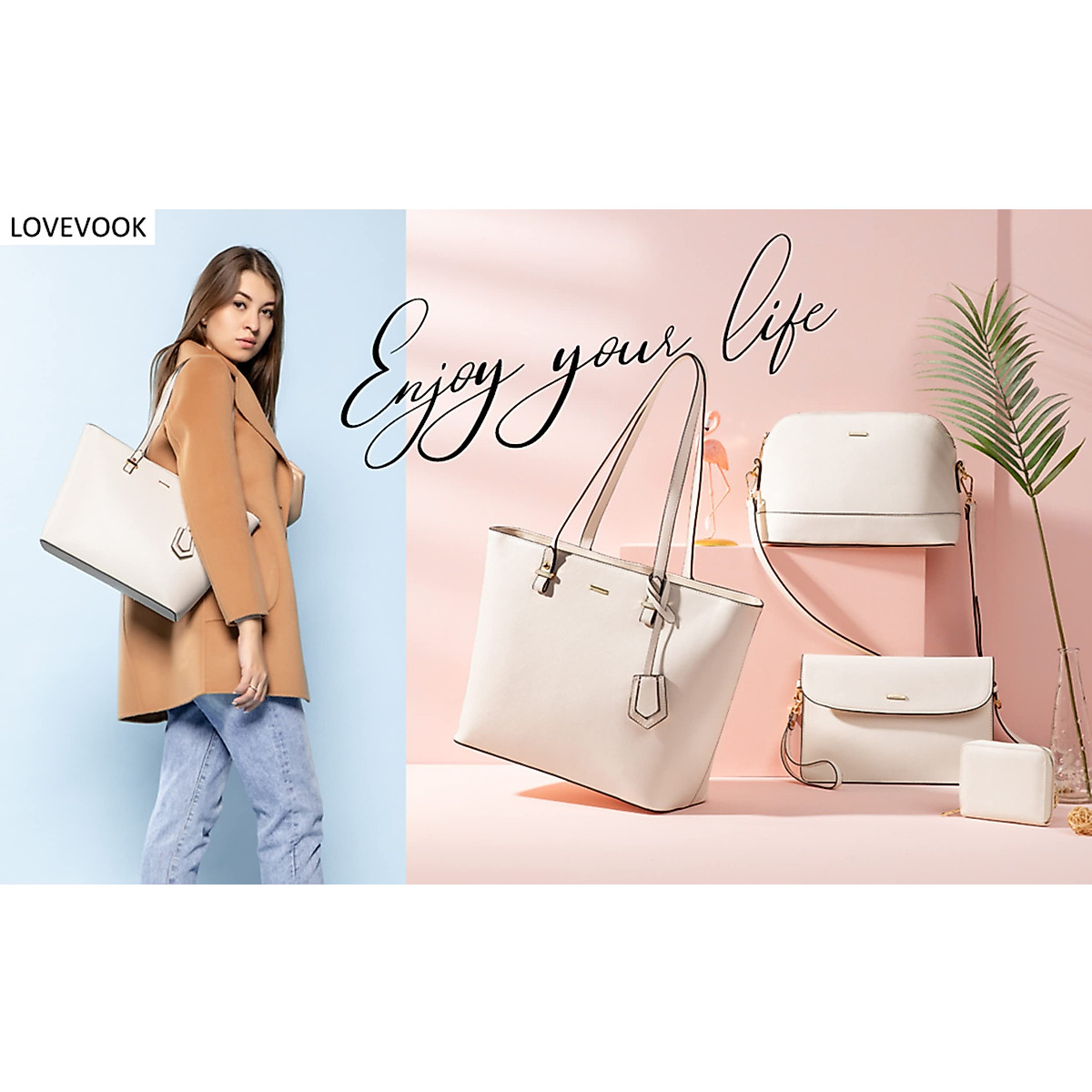 Handbags for Women Shoulder Bags Tote Satchel Hobo 4pcs Purse Set