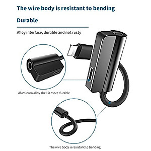 Headphone Adapter Compatible with Lightning to 3.5mm AUX Audio Jack and Charger Dongle Earphone Splitter Compatible for iPhone 11 12 for Ipad Converter power charging connector for Apple MFI Certified