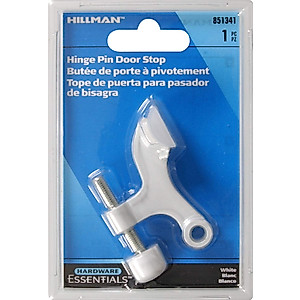 Hardware Essentials 851341 Hinge Pin Door Stops Solid and Hollow Doors White