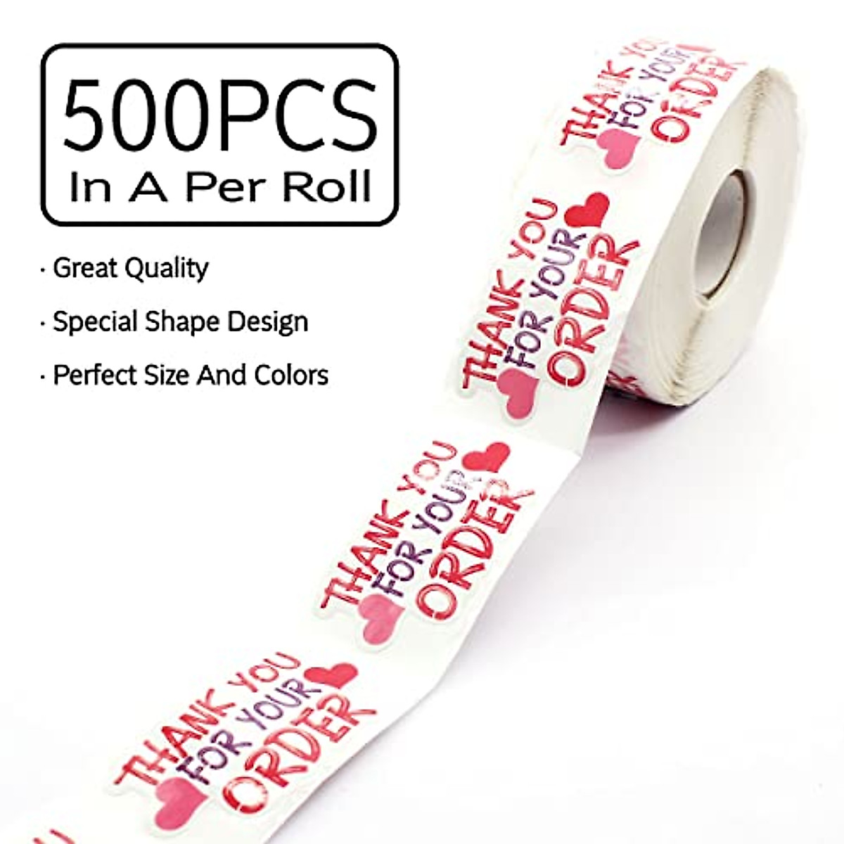 Thank You for Your Order Stickers,Thank You Stickers,Handmade Stickers,Small Shop Stickers,Envelopes Stickers for Small Business, Online Retailers,Handmade Goods,500 Labels Per Roll