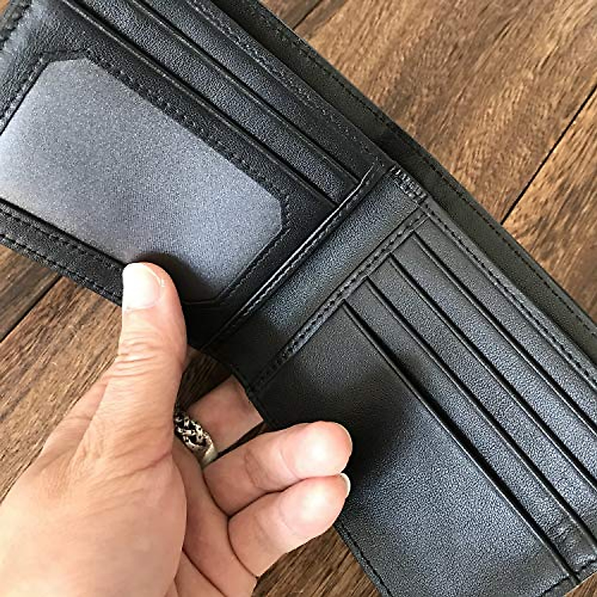 CHERRY CHICK Men's Luxury Crocodile Wallet Genuine Skin for Husband, Brother, Son, Father's Present (Black-Belly-Horizontal)