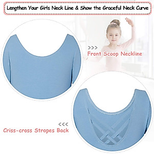 Move Dance Tutu Dance Clothes for Girls Childrens Ballet Leotards Dress 6 7 Yr Old Solid Color Auqa Unitard with Skirt for Gymnastic Exercise