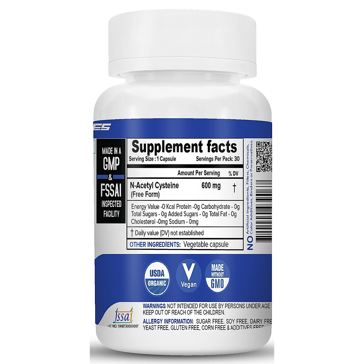 NutriJa NAC (N-Acetyl L-Cysteine) 600mg - 30 Capsules