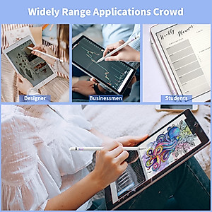 Stylus Pen for Apple iPad, Upgraded Styluses Compatible with iPad 9/8/7/6/5 Gen Air 4/3/2 Mini 6/5/4 Pro 12.9/11/10.5/9.7 Inch High Precision Alternative Digital Drawing Writing 1st 2nd Pencils