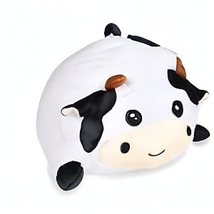 ROPELOK Giant Cow Stuffed Animals Plush Toy, Cow Plush Pillow, 19.6" Stuffed Cow Plush for Kids Children Xmas Birthday Gifts (Round Eyes)