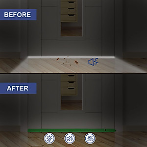 HADOR Door Draft Stopper for Bottom of Door, 36 Inch Under Draft Air Noise Light Blocker 30"- 36" Double Side Triangle Soundproof Sweep Filler Seal Gap up to 1.7" for Patio Sliding Door Guard, Green