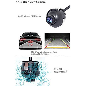 Auto Wayfeng WF® Universal Car Front/Side View Camera 360 Degrees Adjustable HD Color Night Vision for Parking Monitor DVD (Non-Mirror + No Parking Guideline)