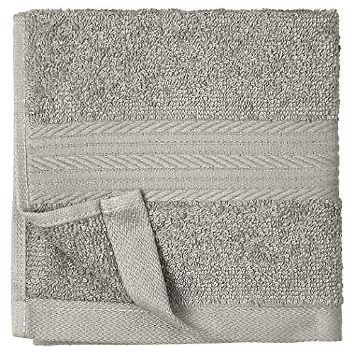 Amazon Basics Fade-Resistant Cotton Washcloth - 12-Pack, Gray