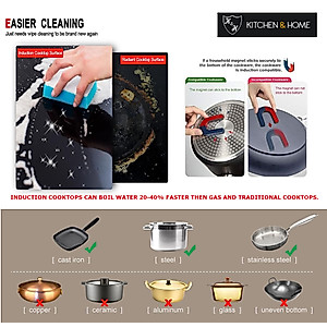 K&H SIGNATURE SERIES 4 Burner 24 Inch Built-in Induction FLEX Electric Stove Top Ceramic Cooktop SLIDER Touch Control 240V 6800W IN24-6004FLX