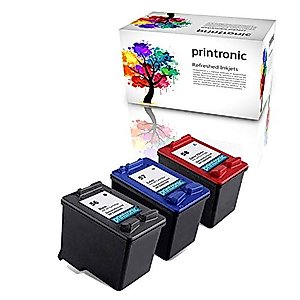Printronic Remanufactured Ink Cartridge Replacement for HP 56 57 58 C6656AN C6657AN C6658AN (1 Black 1 Color 1 Photo Color) 3 Pack
