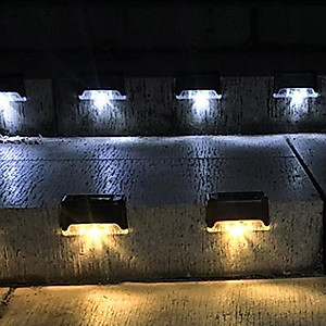 ZHUANYIYI 4 Pieces, Outdoor Solar Stair Lighting, Garden Fence Aisle Lighting Landscape Light, Home Garden Pavement Step Waterproof Decorative Light