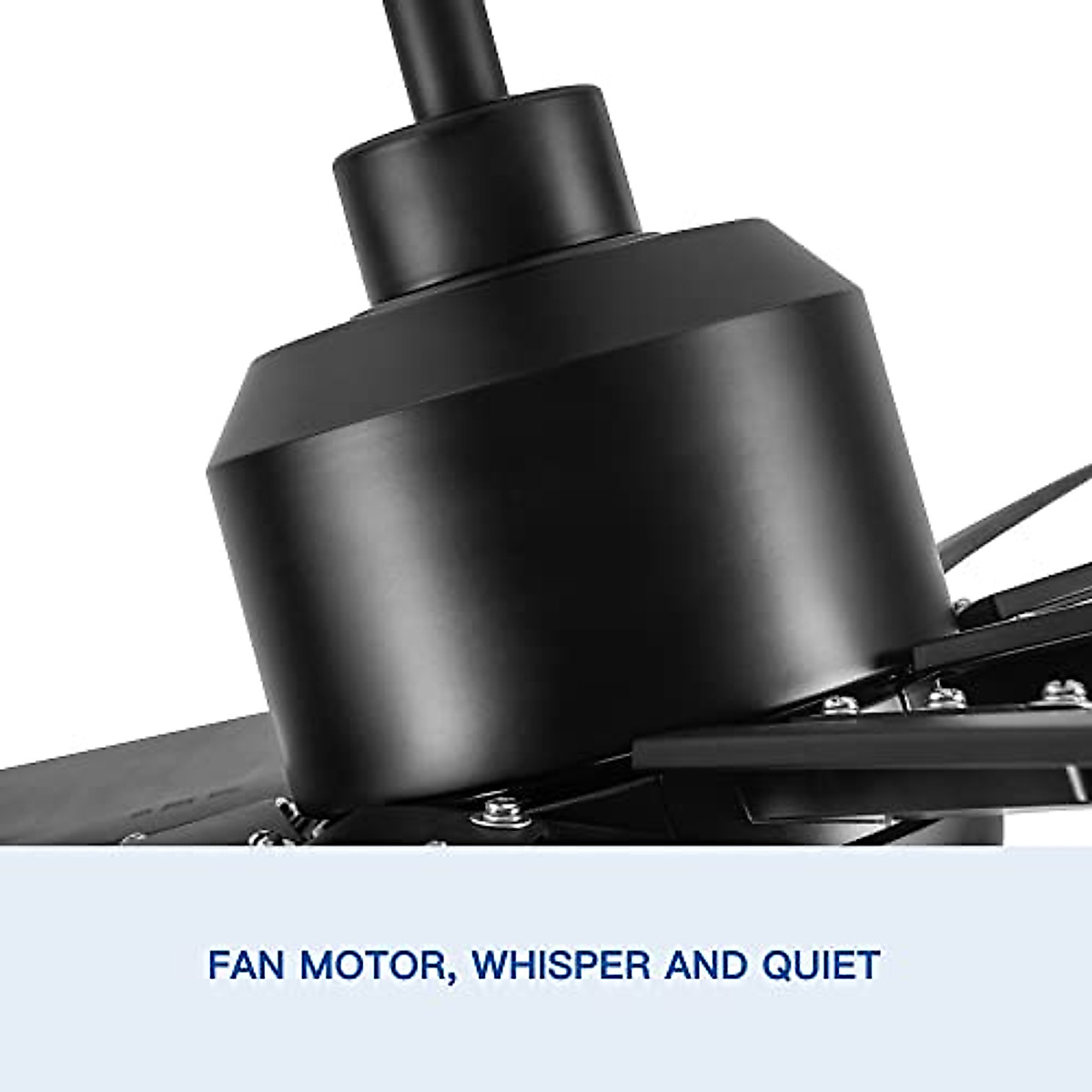 IQCSXLQ 72 Inch Black Large Ceiling Fan with Light and Remote, Outdoor Modern Ceiling Fan with Led Lights, Industrail Ceiling Fan with 8 Blade for Indoor Living Room Patios Office, DC Silent Motor…