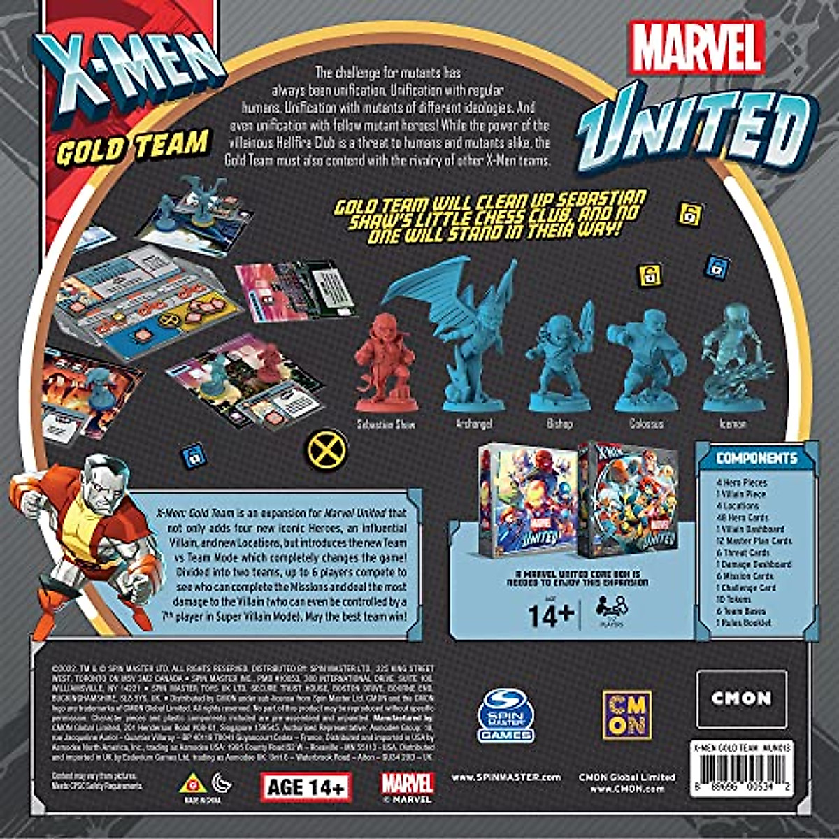 CMON Marvel United X-Men Gold Team Expansion | Tabletop Miniatures Game | Strategy Game | Cooperative Game for Adults and Kids | Ages 14+ | 1-7 Players | Average Playtime 40 Minutes | Made by CMON