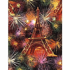 Quality Fabric Paris Eiffel Tower Fireworks Cotton 1/2 Yard 9x42