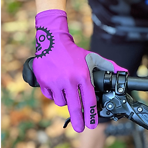 Loka Wear Women MTB Cycling Biking Gloves Full Finger All Finger Tips Touch Screen Breathable Light Weight Padded Audrey - Magenta (Medium)