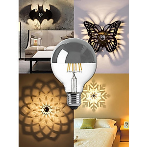 OMED 60w Equivalent Half Chrome Led 4 Pack Lights | 6Watt G25/G80 Silver Bowl Globe Shape LED Blub | Warm White 2700K Medium E26 Base Dimmable LED Filament 600 Lumens Vintage Bulb