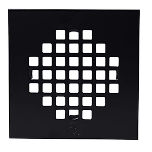Westbrass D206PS-62 4-1/4" Square Grate Shower Drain Cover with 2" SCH 40 PVC Drain Pipe, Matte Black