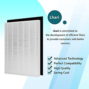 Lhari D360 True HEPA Replacement Filter D3 Compatible with Winix D360 Air Purifier, Item Number 1712-0101-02, 2 H13 True HEPA Filters with 8 Carbon Pre-filters