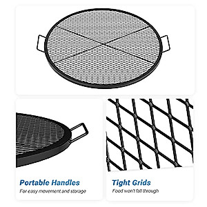 Onlyfire X-Marks Fire Pit Grill Cooking Grate, Outdoor Campfire BBQ Grill, Round - 36 Inch