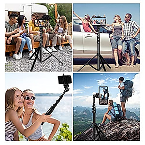 62" Phone Tripod Selfie Stick - Extendable Tripod Stand with Remote & Phone Holder Tripod for iPhone 14 13 12 11 Pro Max XS XR Samsung S23 S22 S21 Camera iPhone Stand for Video Recording Vlogging