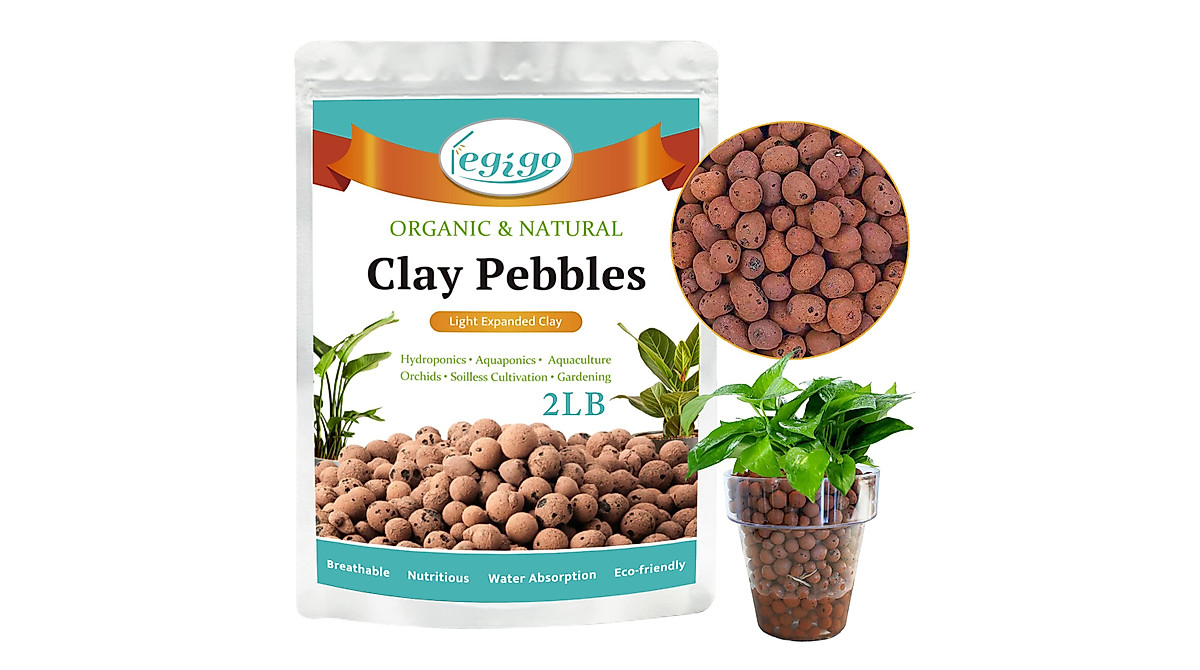 Legigo Organic Clay Pebbles 2LBS for Hydroponics & Gardening