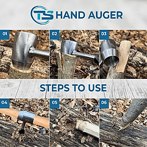 TEAL SKYES Bushcraft Hand Auger Wrench Scotch Eye Wood Auger Drill Peg, Camping Survival Kit- Perfect for Bushcraft Lovers