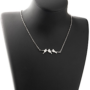 AKTAP Bird Necklace Birds on a Branch Necklace Three Little Birds Inspired Love Bird Jewelry