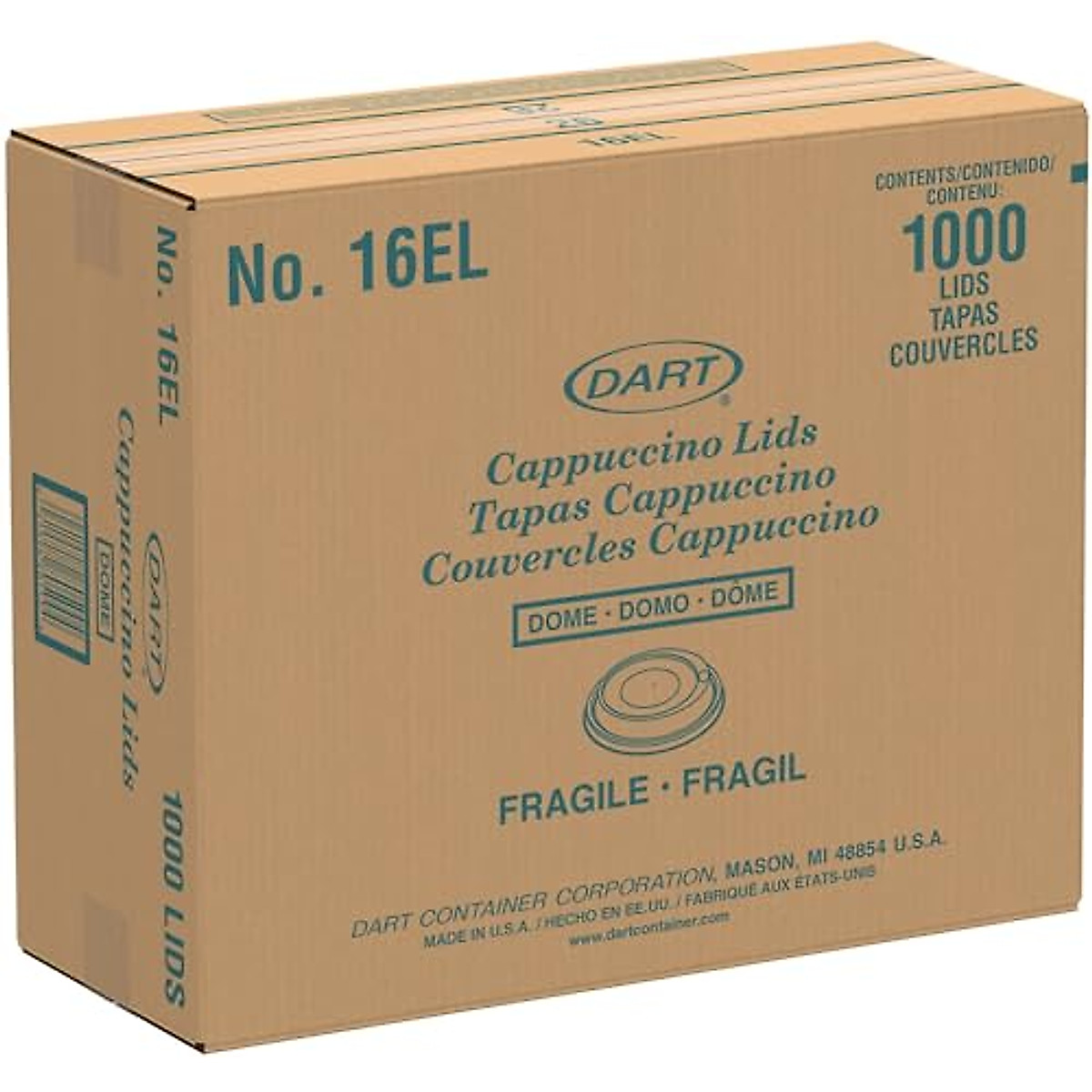 DART 16EL White Cappuccino Plastic Lid Fit For Hot/Cold Foam Cup