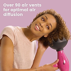 Xtava Black Orchid Hair Diffuser for Curly Hair, Blow Dryer Attachment, Frizz Control, Hair Care