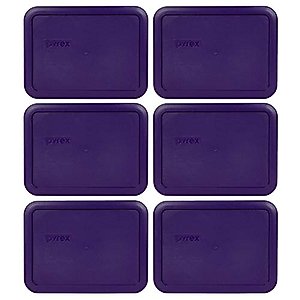 Pyrex 7210-PC 3-Cup Purple Plastic Food Storage Lid, Made in USA - 6 Pack