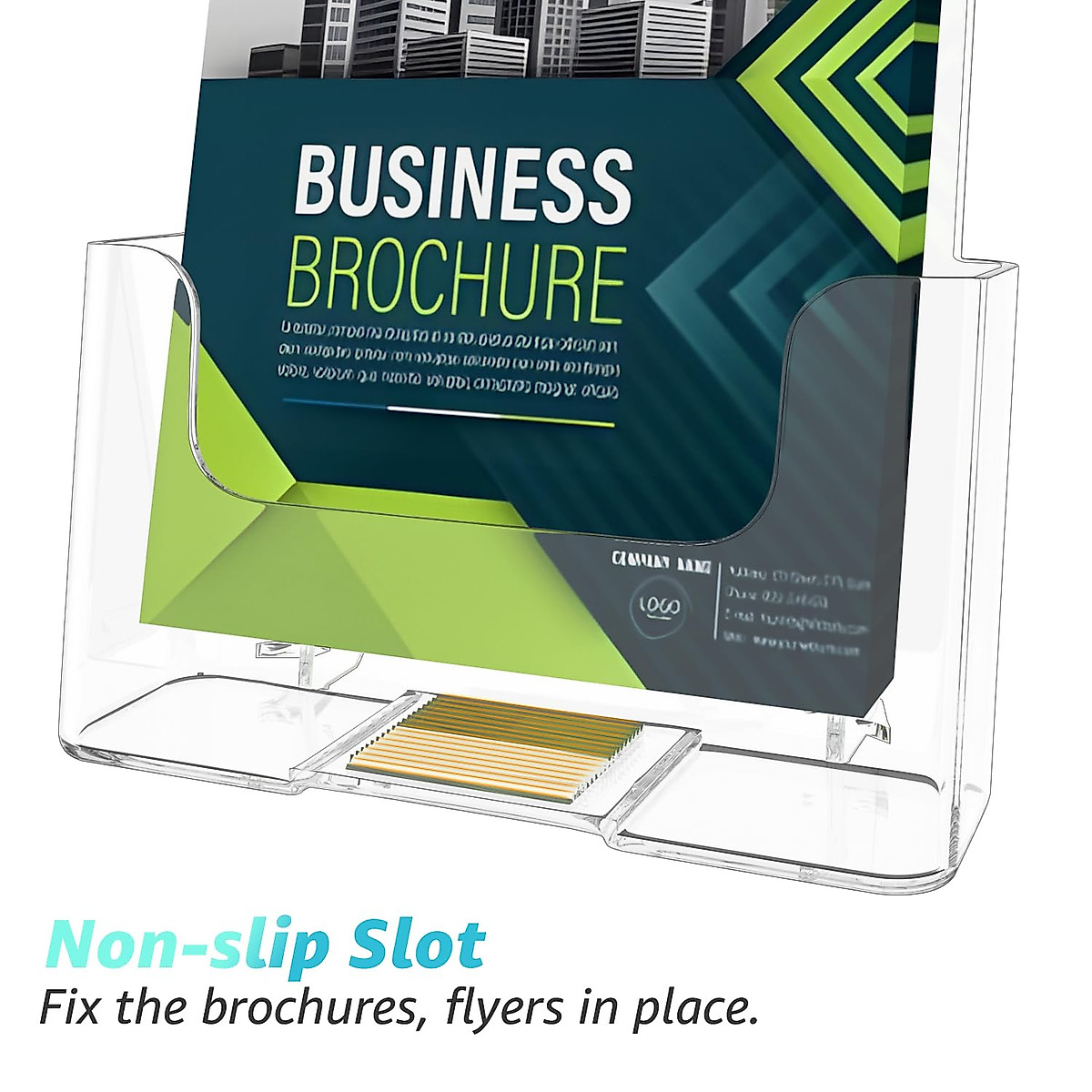 MaxGear Acrylic Brochure Holder 6 x 8 inch, Display Stand Plastic Flyer Holders, for 5.5 x 8.5 inch, 5 x 7 inch Menu Clear Literature Trifold Pamphlet Magazine Holders Countertop or Wall Mount, 2 Pack