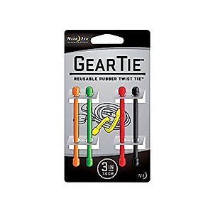 Nite Ize GT3-4PK-A1 3" Gear Tie Assorted Colors 4 Count