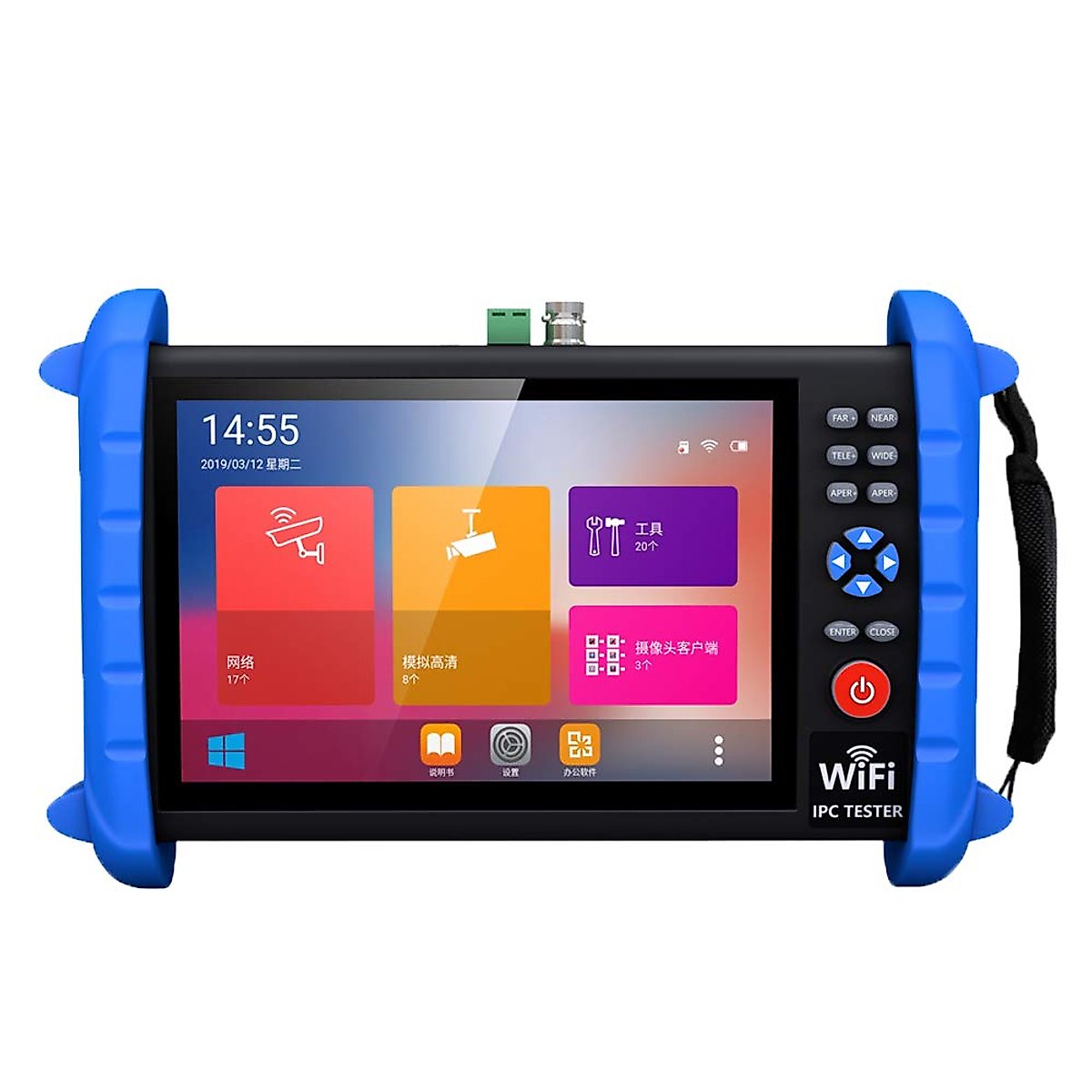 Portable 7 Inch CCTV Tester-Support up to 6K IP Camera Test- AHD, TVI, CVI & CVBS Analog Camera Test-RJ45 Cable TDR Tester with PoE/IP Discovery/HDMI in & Out/Built in WiFi/PTZ