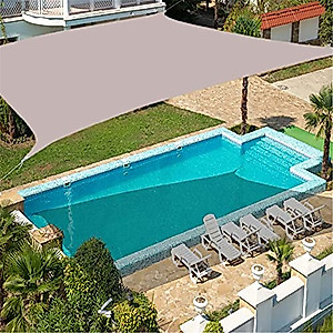 Garden Rectangle Sun Shade Sail, 95% Shading Rate Sunscreen Canopy Waterproof 2X5m Sun Shade Awning 90% UV Block,with 4 Rope,for Outdoor Patio Beach Camping Backyard Lawn,Light Brown