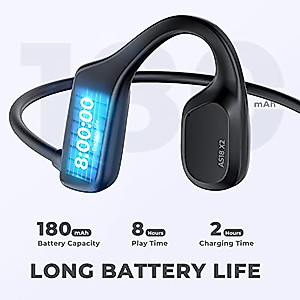 Relxhome Bone Conduction Headphones, Swimming Headphones Built-in 16GB Memory, MP3 Sports Headphones Waterproof, Wireless Headphones Bluetooth 5.2, Ultra Light Open Ear Headphones for Swimming Running